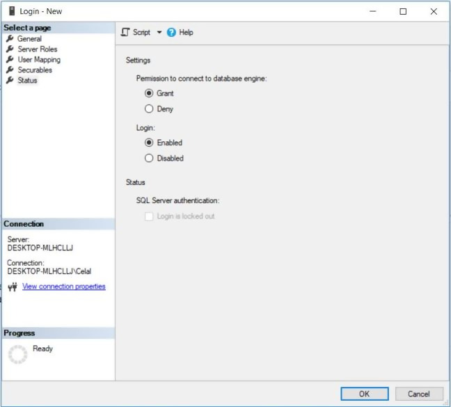 Mssql Veri Tabanı / Sql Server Login User Oluşturma Ve Yetkilendirme